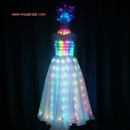 illuminated costumes,led dress,led light dress