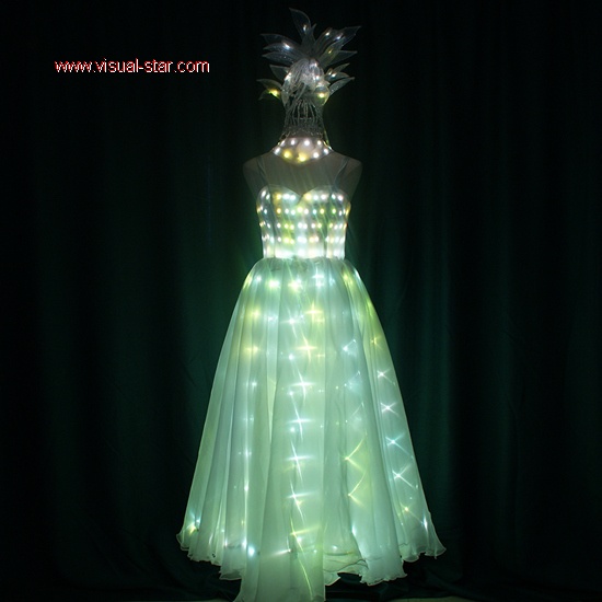 illuminated costumes,led dress,led light dress