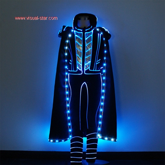 Led knight costume,led cloak,led suit