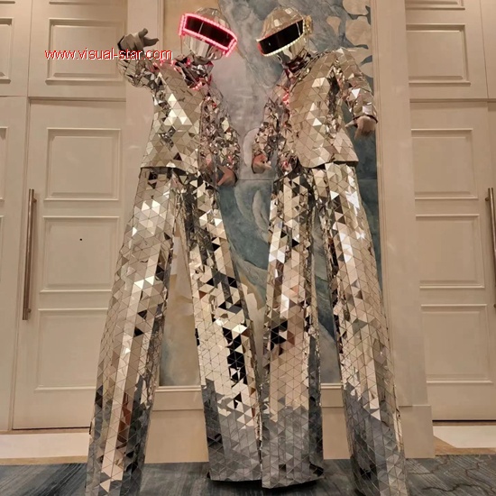 stilts costumes,stilts mirror man,mirror suits