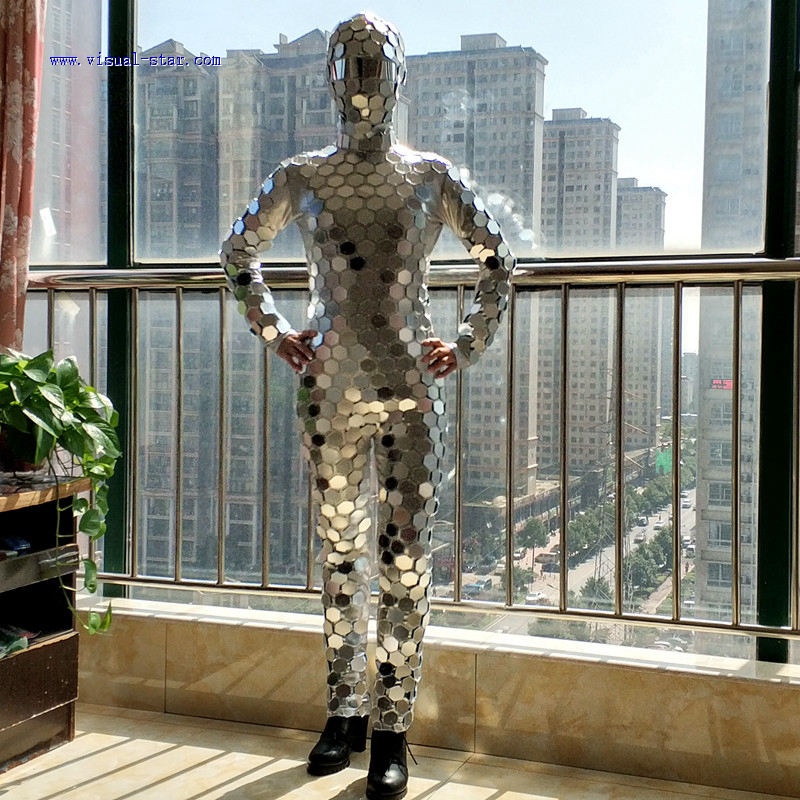 mirror jumpsuit discoball outfit human disco ball costume
