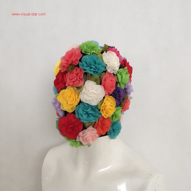 flower mask,flower artist,flower headwear
