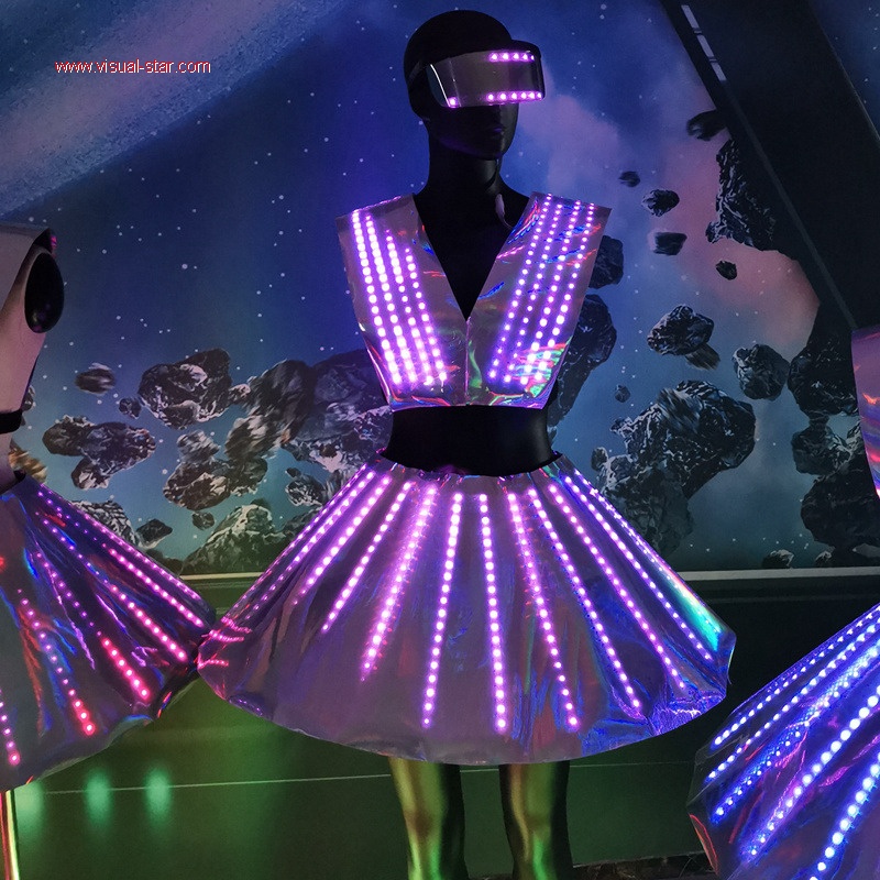 led skirt,led pixel dress,led show