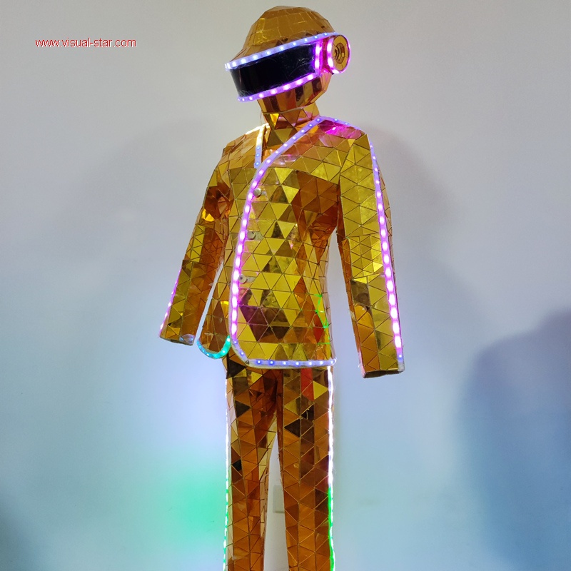 mirror suits,mirror man,led mirror robot