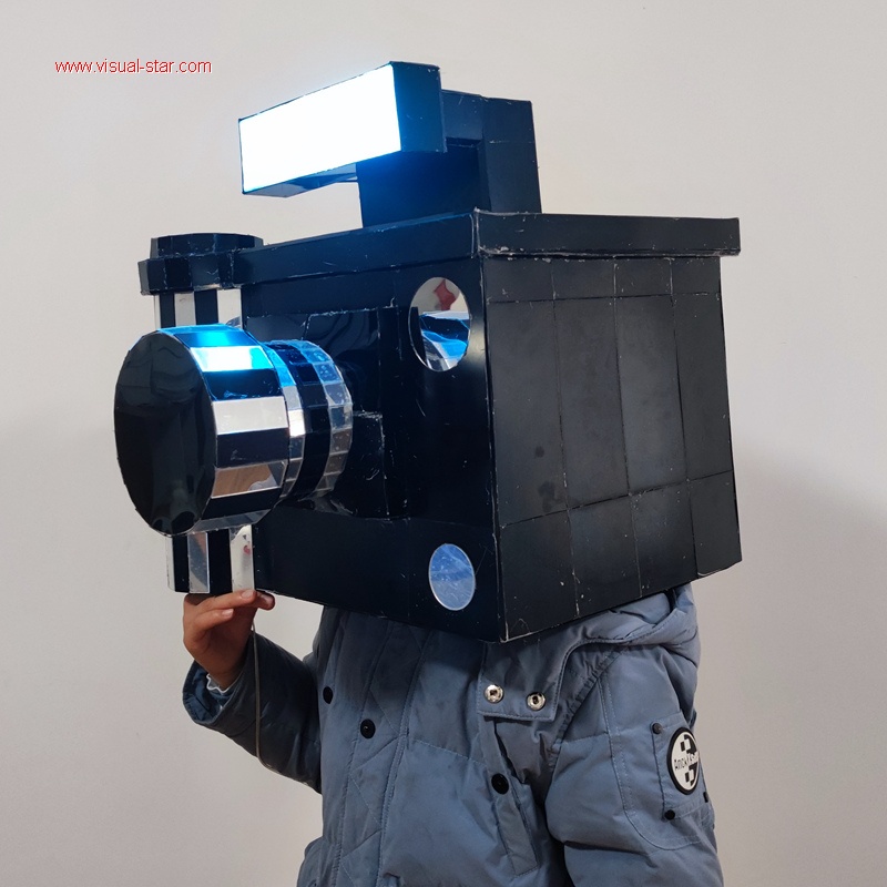 performance props,mirror camera head,dj helmet