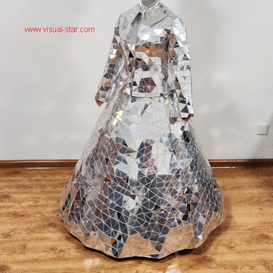 mirror girl costume,mirror dance dress,disco mirror lady