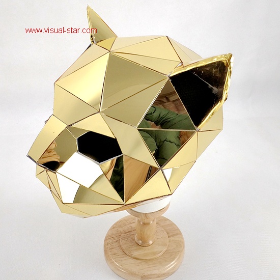 golden panda helemt,mirror panda helmet,mirror mask