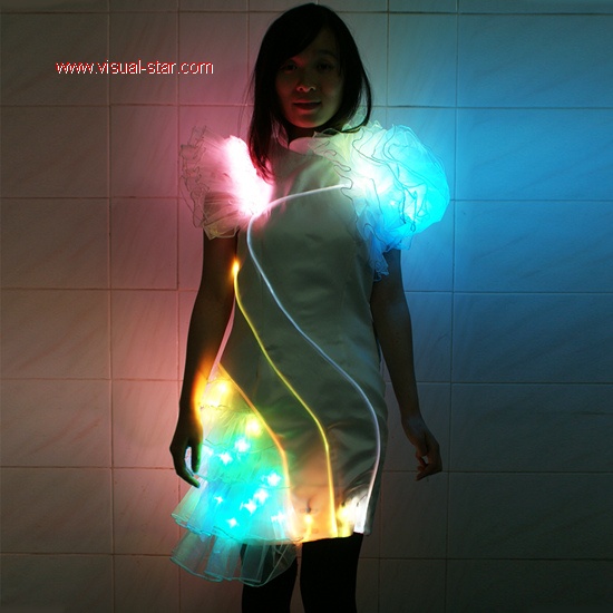 led dress，led skirt,light up dance dress