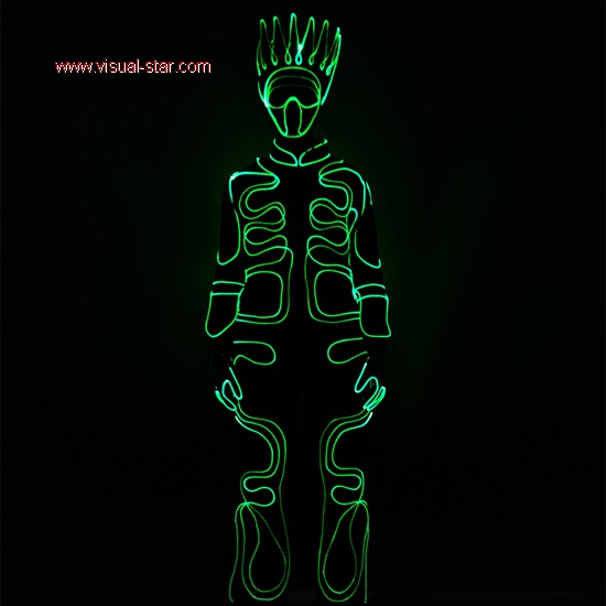 tron dancer,led dance suit,light up skeleton costume
