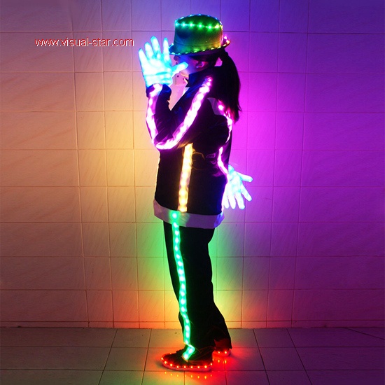 Led dance suit, led Michael jackson dance suit,led hat
