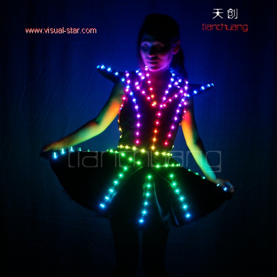 led light suit,led light dress,led dance skirt