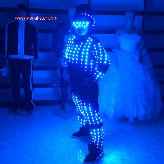 led clown costume,led performance costume,led light up clothing