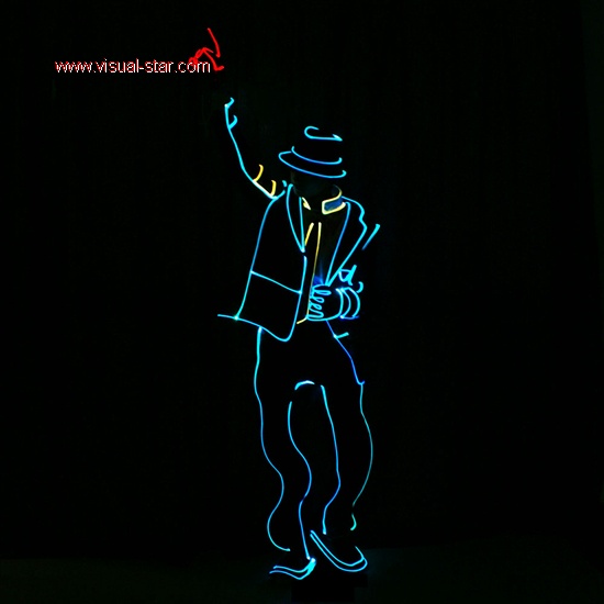 Michael jackson led light,light up costume,programmable costume