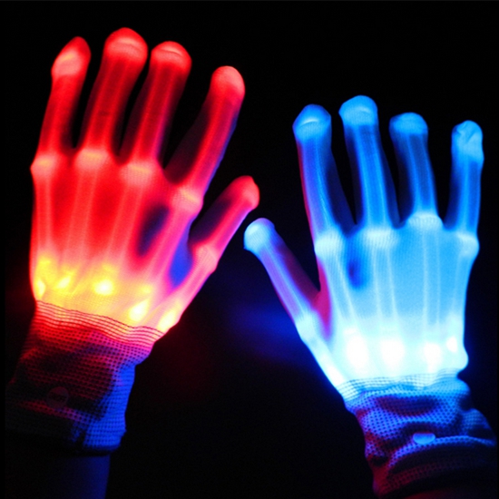 Light up gloves,fiber optic gloves,led skeleton gloves