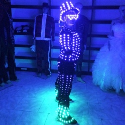 led clown costume,led performance costume,led light up clothing
